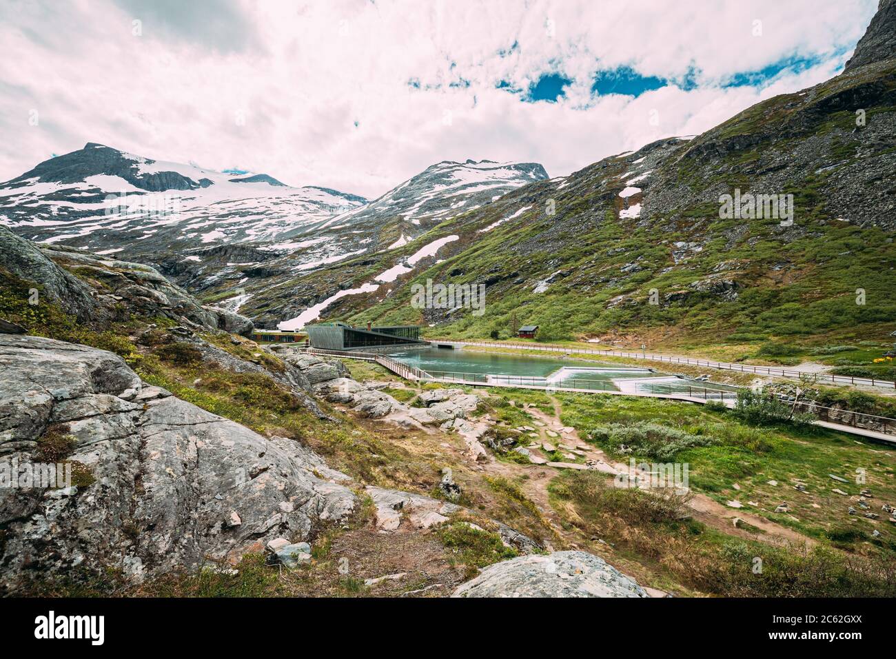 Trollstigen, Andalsnes, Norway. Visitor Centre Near Serpentine Mountain ...