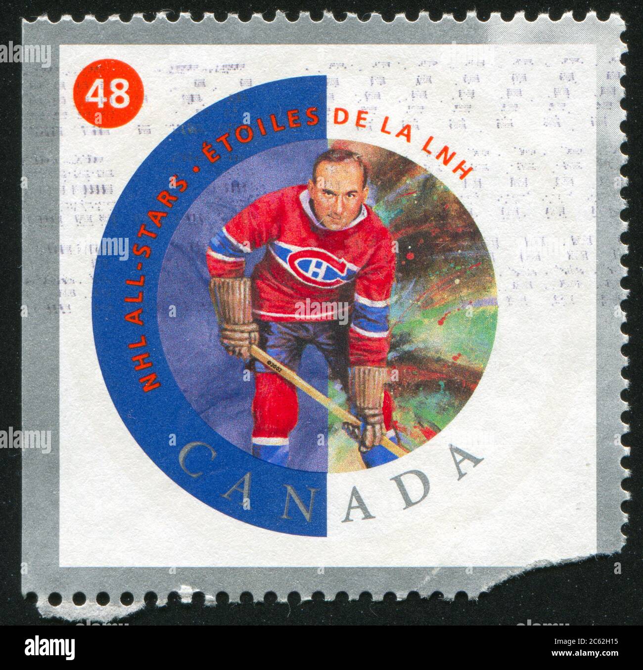 CANADA - CIRCA 2002: stamp printed by Canada, shows hockey player ...