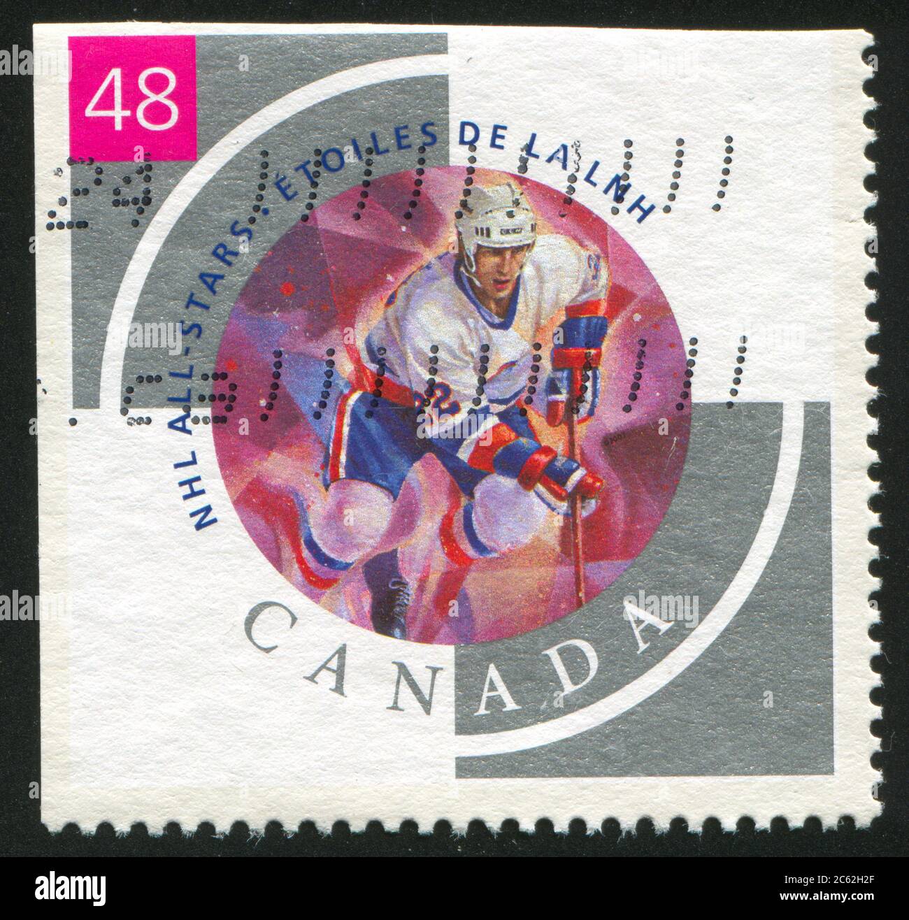 CANADA - CIRCA 2003: stamp printed by Canada, shows hockey player ...