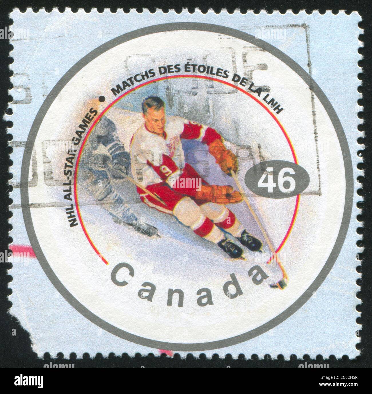 CANADA - CIRCA 2002: stamp printed by Canada, shows hockey player ...