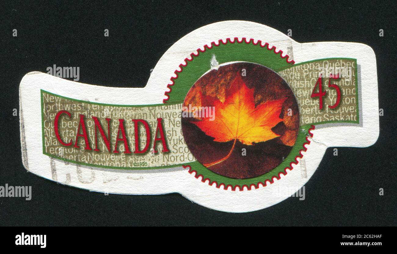 CANADA - CIRCA 1993: stamp printed by Canada, shows Leaf, circa 1993 ...
