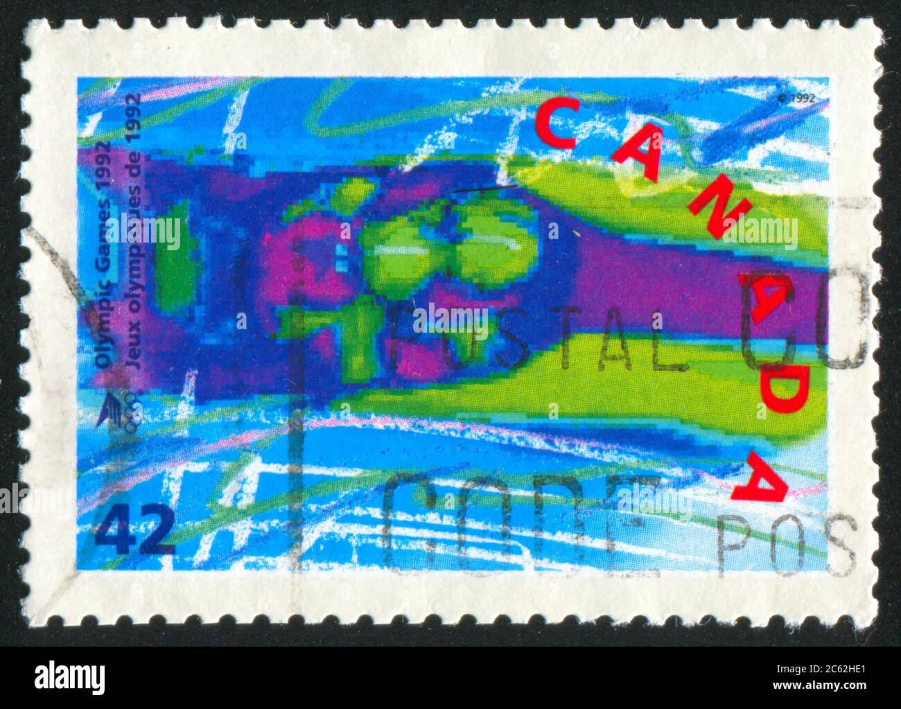 CANADA - CIRCA 1992: stamp printed by Canada, shows Bobsledding, circa ...