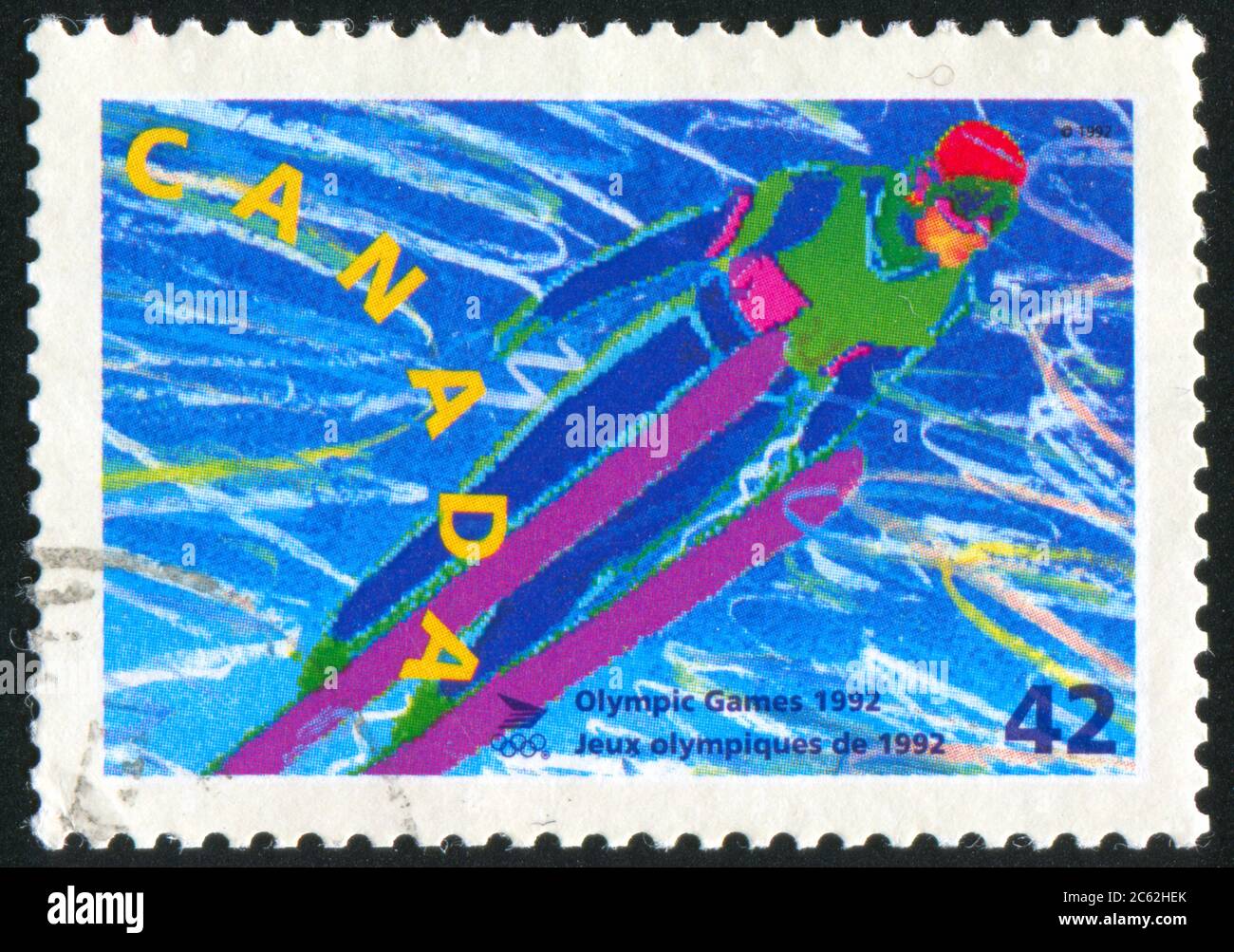 CANADA - CIRCA 1992: stamp printed by Canada, shows Ski jumping, circa ...