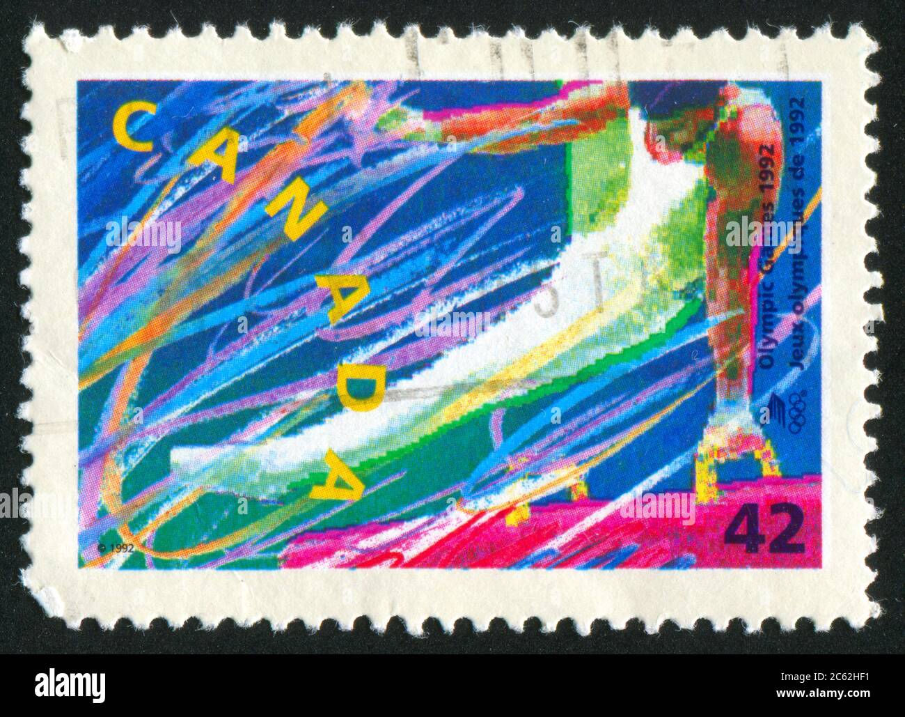 CANADA - CIRCA 1992: stamp printed by Canada, shows gymnast, circa 1992 ...