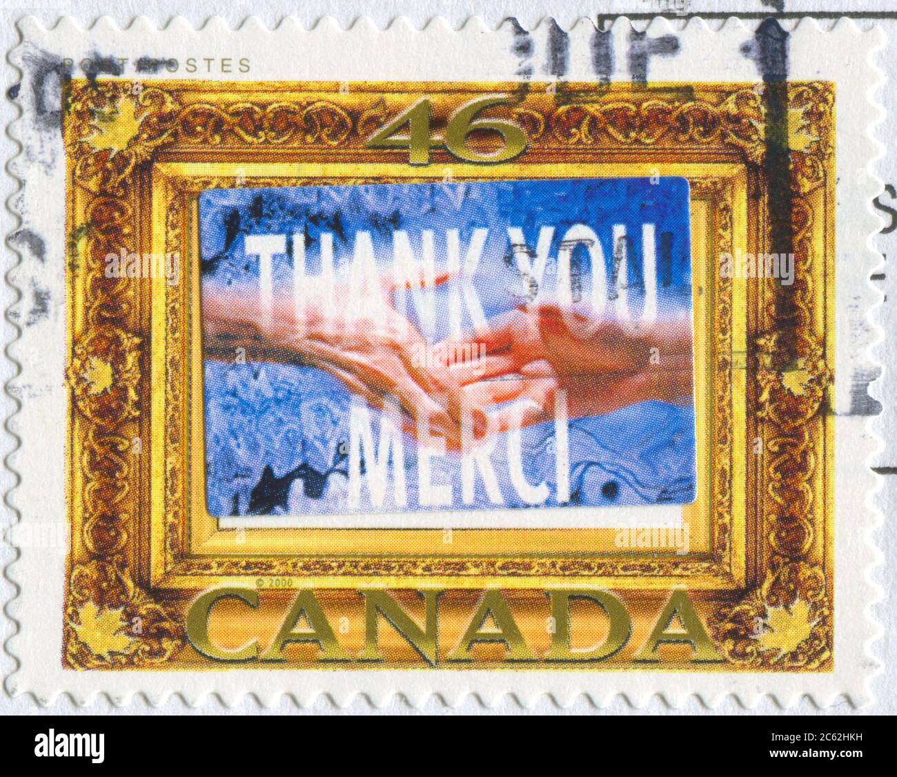 CANADA - CIRCA 2000: stamp printed by Canada, shows hand, circa 2000 ...