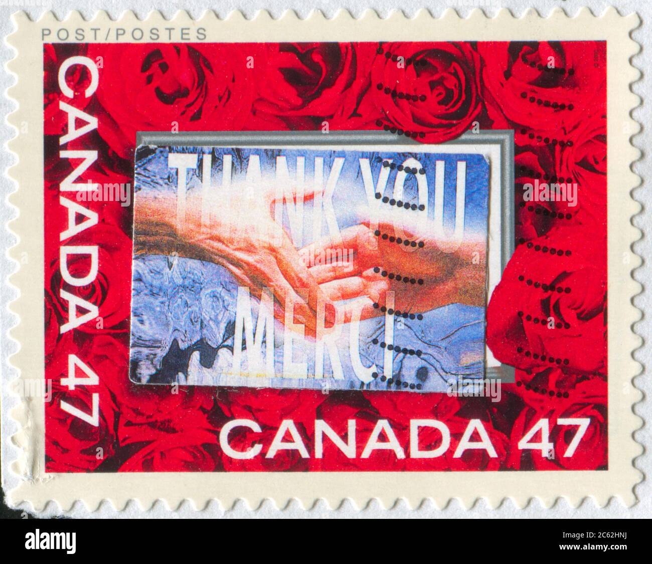 CANADA - CIRCA 2000: stamp printed by Canada, shows hand, circa 2000 ...