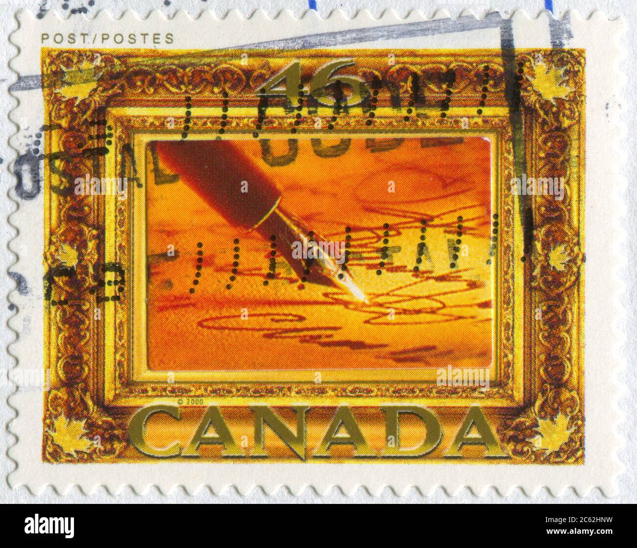 CANADA - CIRCA 2000: stamp printed by Canada, shows pen, circa 2000 ...