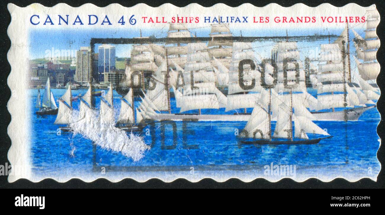 CANADA - CIRCA 2000: stamp printed by Canada, shows Tall Ships in ...