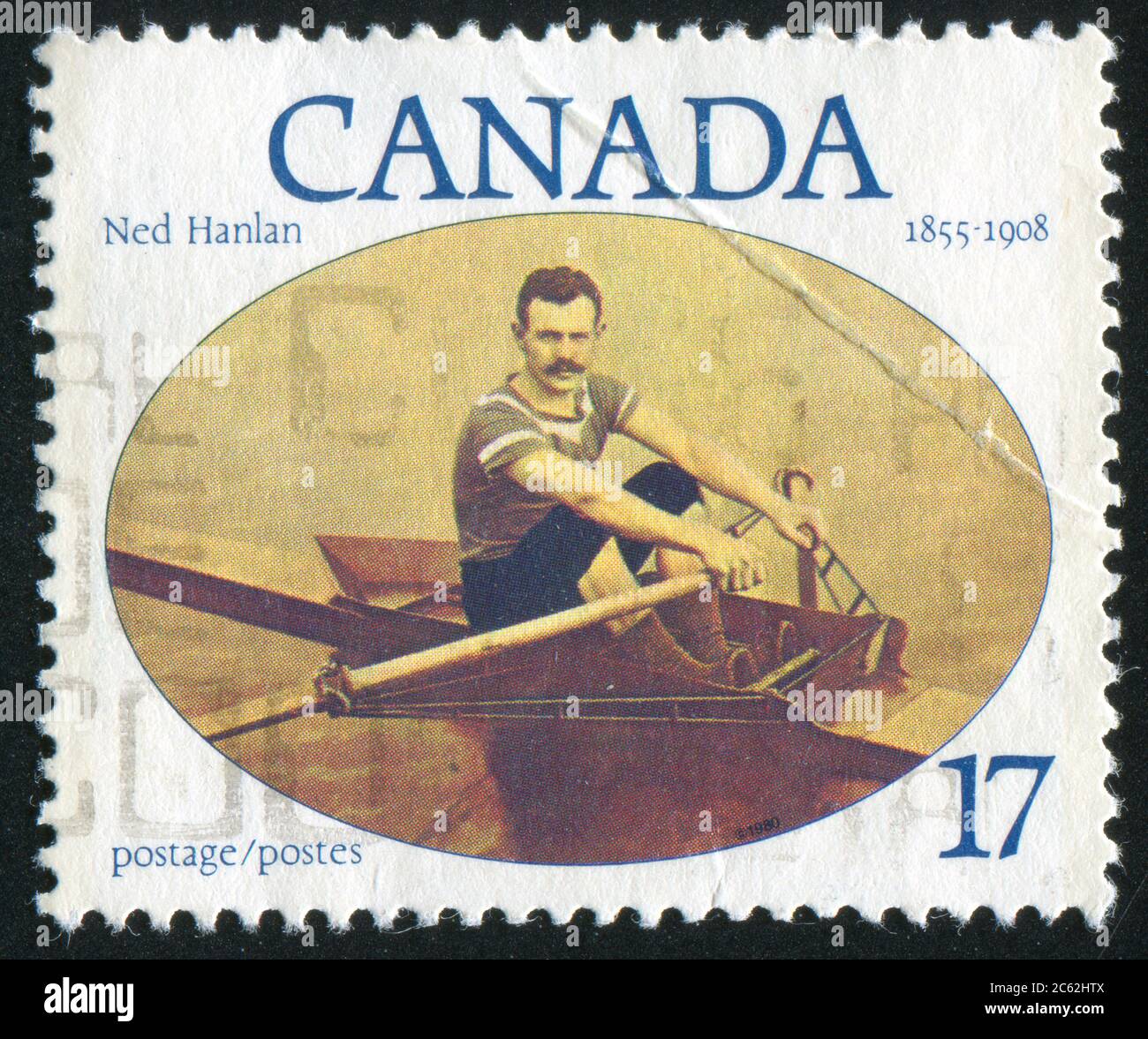 CANADA - CIRCA 1980: stamp printed by Canada, shows Ned Hanlan, circa ...