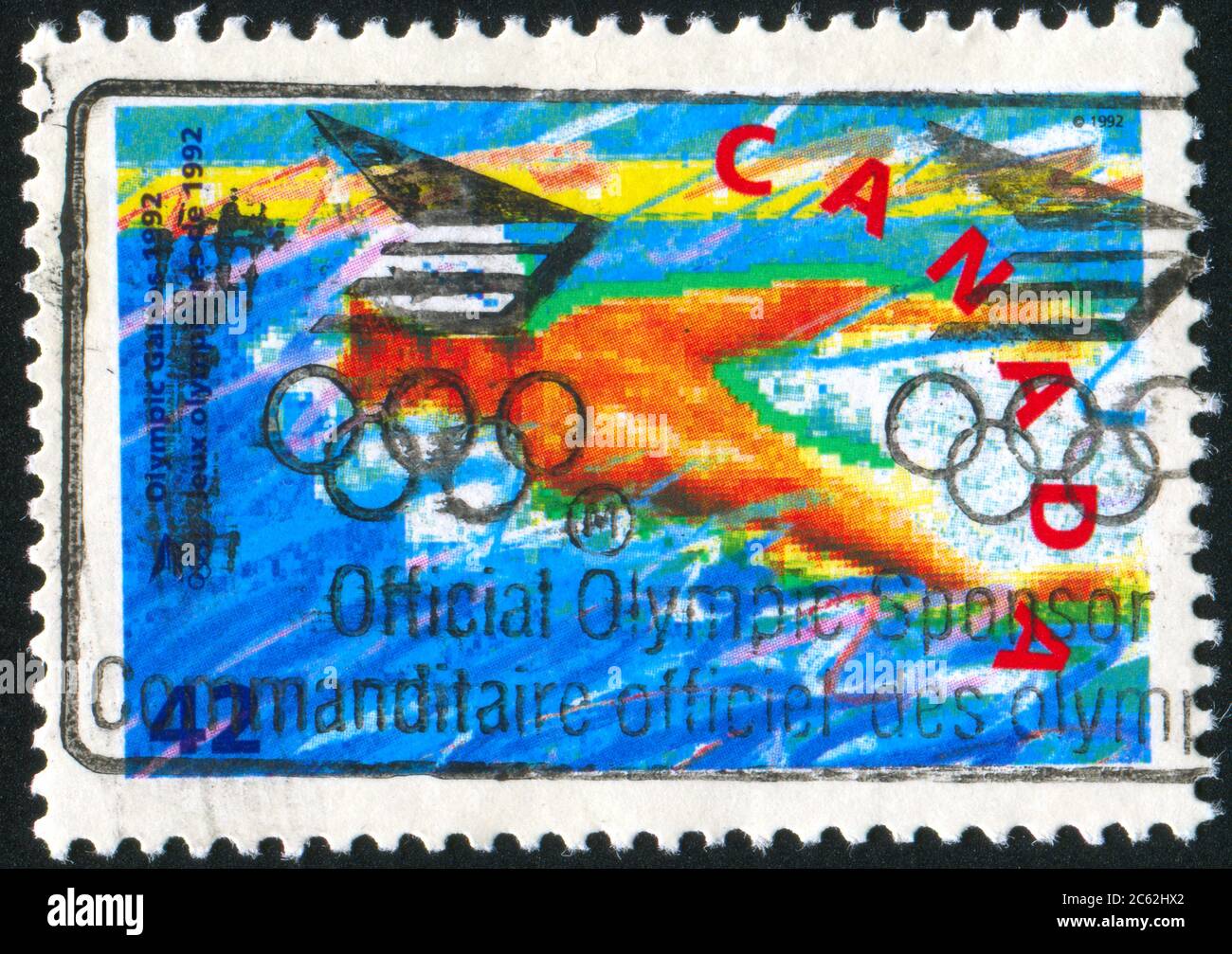 CANADA - CIRCA 1992: stamp printed by Canada, shows swimmer, circa 1992 ...