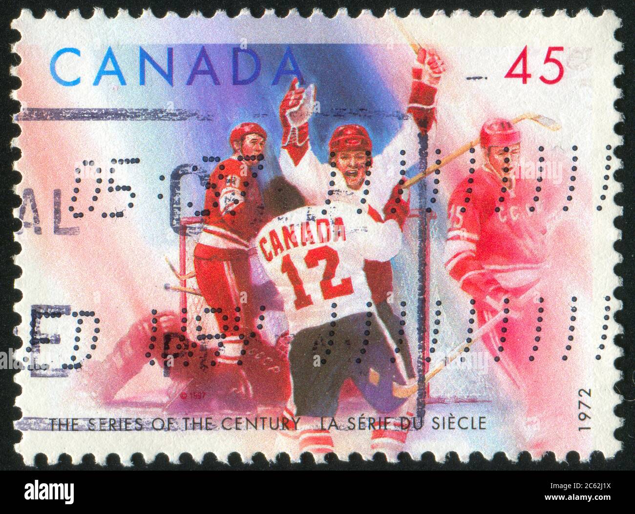 CANADA - CIRCA 1972: stamp printed by Canada, shows Hockey, circa 1972 ...