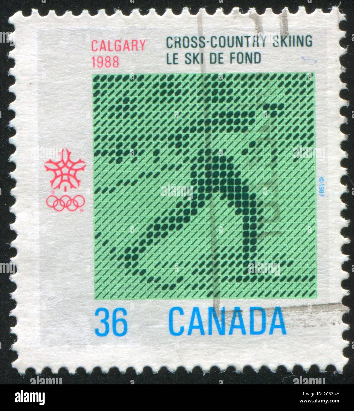 CANADA - CIRCA 1987: stamp printed by Canada, shows 1988 Calgary Winter ...