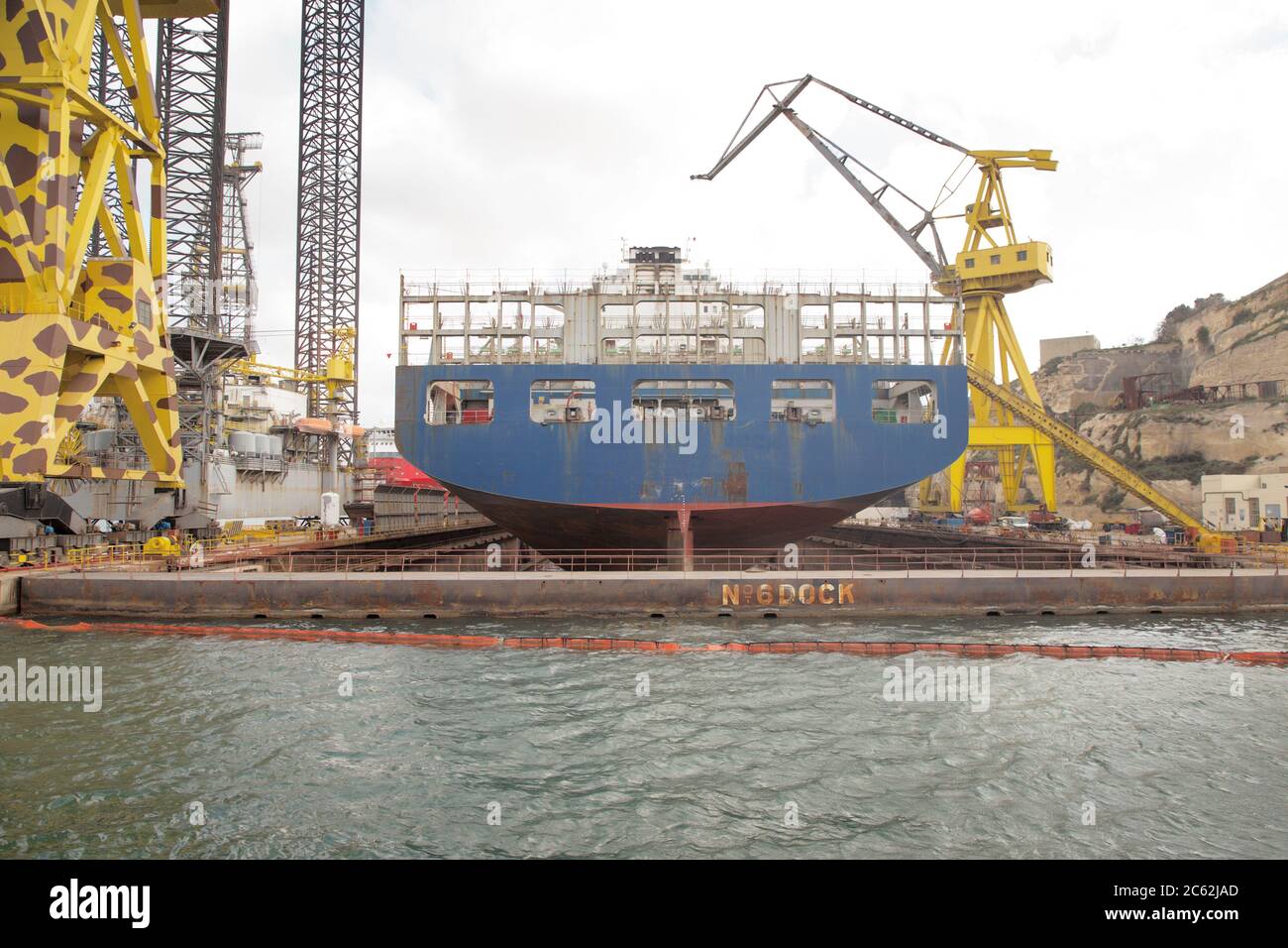 ship dockyard at malta in the grand harbour Stock Photo - Alamy
