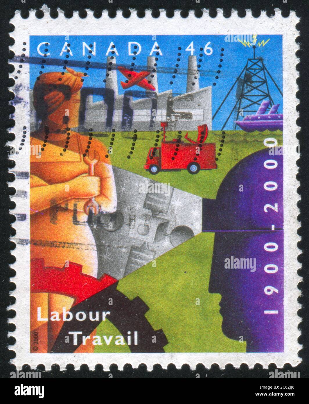 CANADA - CIRCA 2000: stamp printed by Canada, shows worker, circa 2000 ...