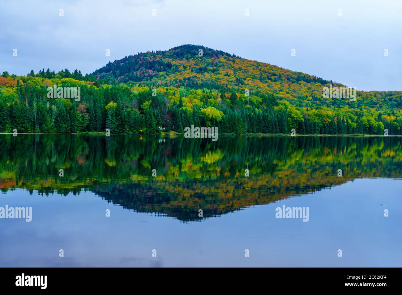 View of the Petit Lac Monroe, in Mont Tremblant National Park, Quebec ...