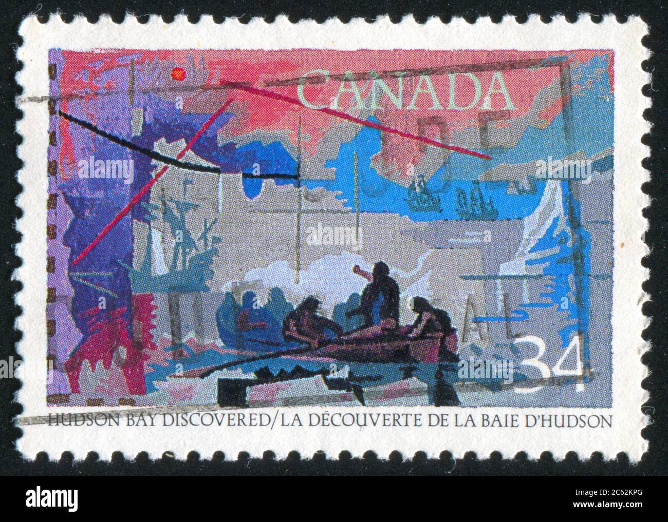 CANADA - CIRCA 1992: stamp printed by Canada, shows Hockey, circa 1992 ...