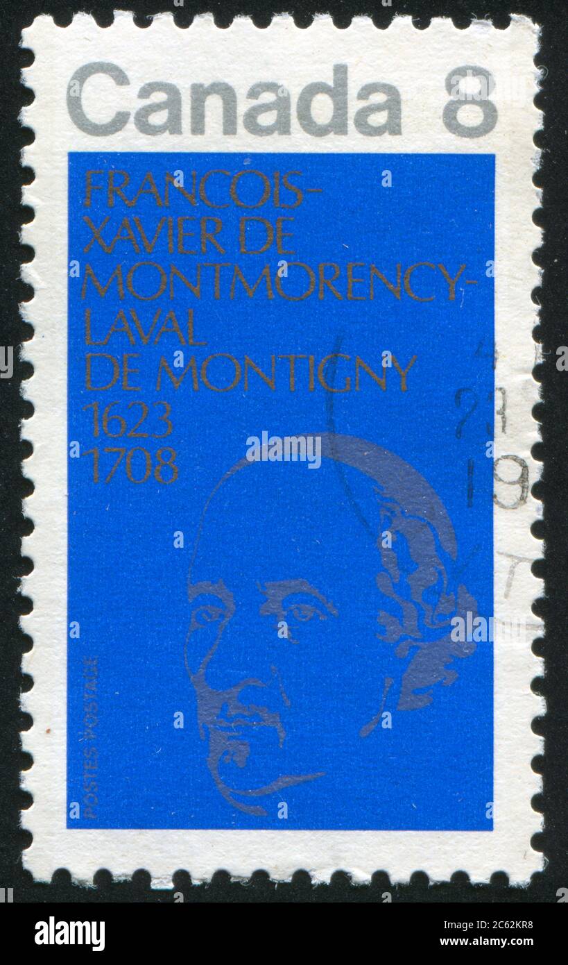 CANADA - CIRCA 1973: stamp printed by Canada, shows Monsignor de Laval ...