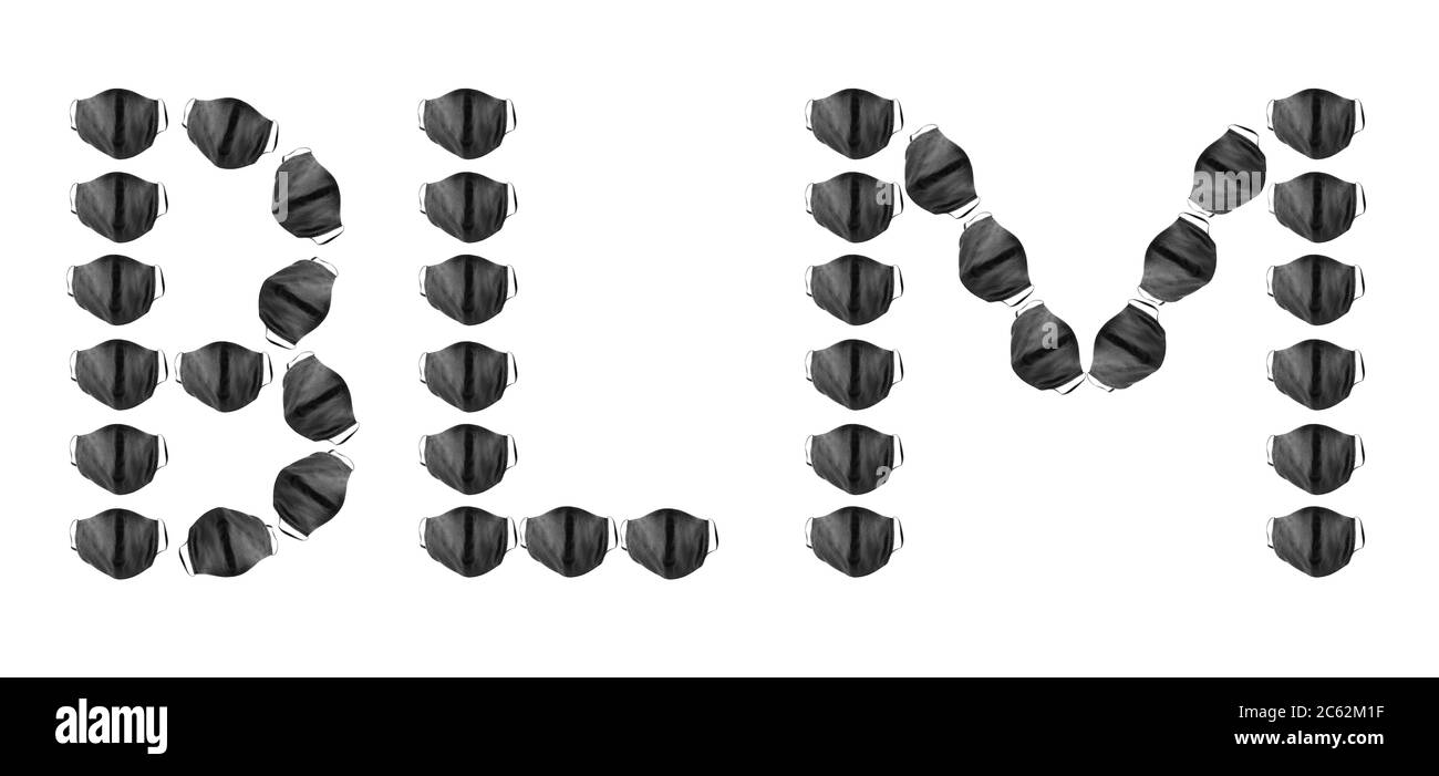 Black Lives Matter. Inscription BLM on a white background. Equal Symbol ...