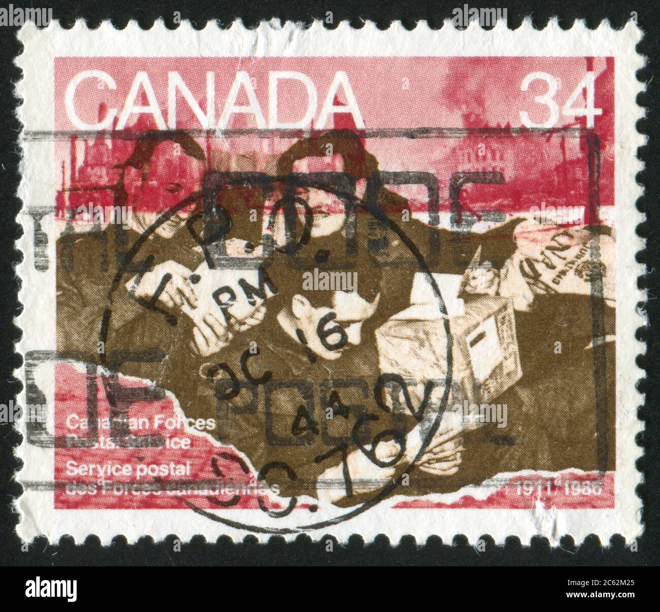 CANADA - CIRCA 1986: stamp printed by Canada, shows Canadian Forces ...