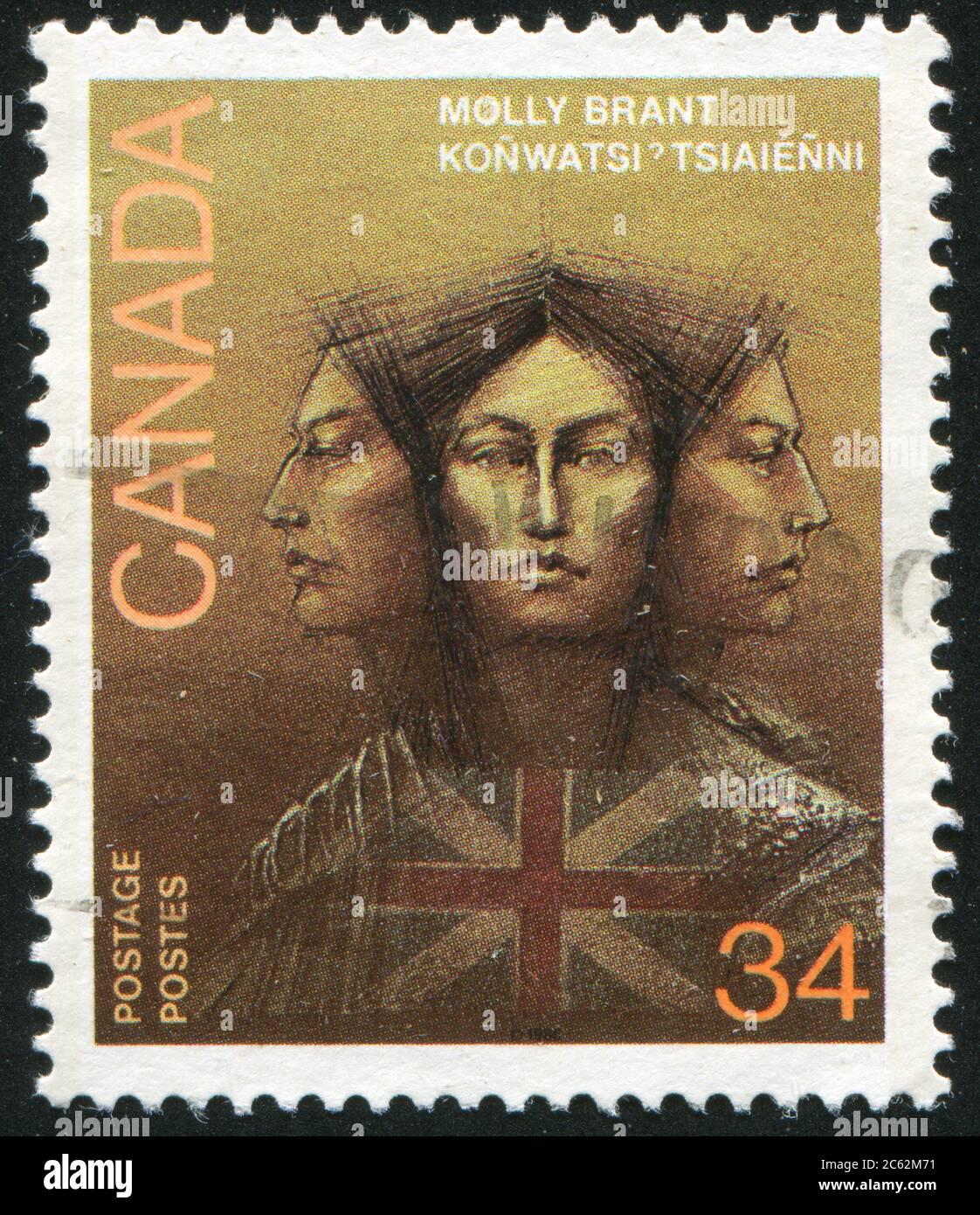 CANADA - CIRCA 1986: stamp printed by Canada, shows Molly Brant (1736 ...