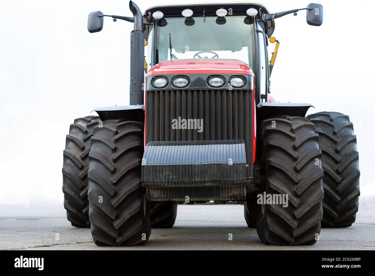 Large agricultural tractor on a white background. Equipment for ...