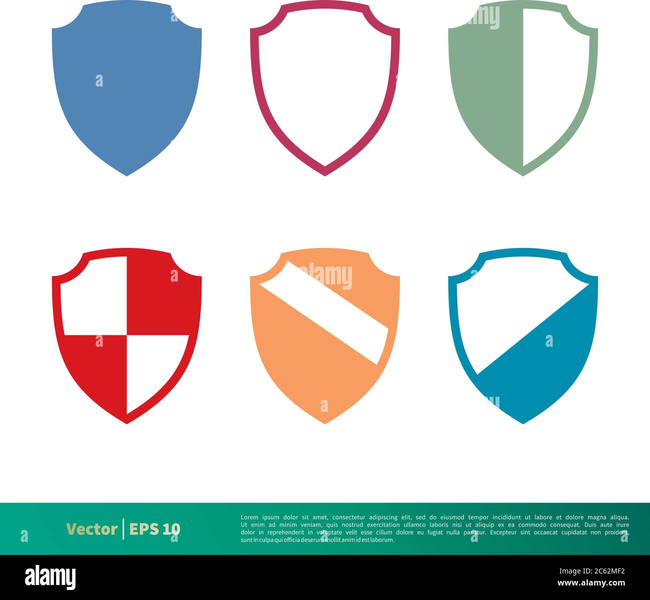 Set Colorful Shield Icon Vector Logo Template Illustration Design ...