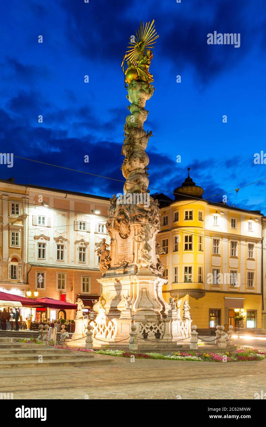 Holy Trinity column on the Hauptplatz or main square in the centre of ...