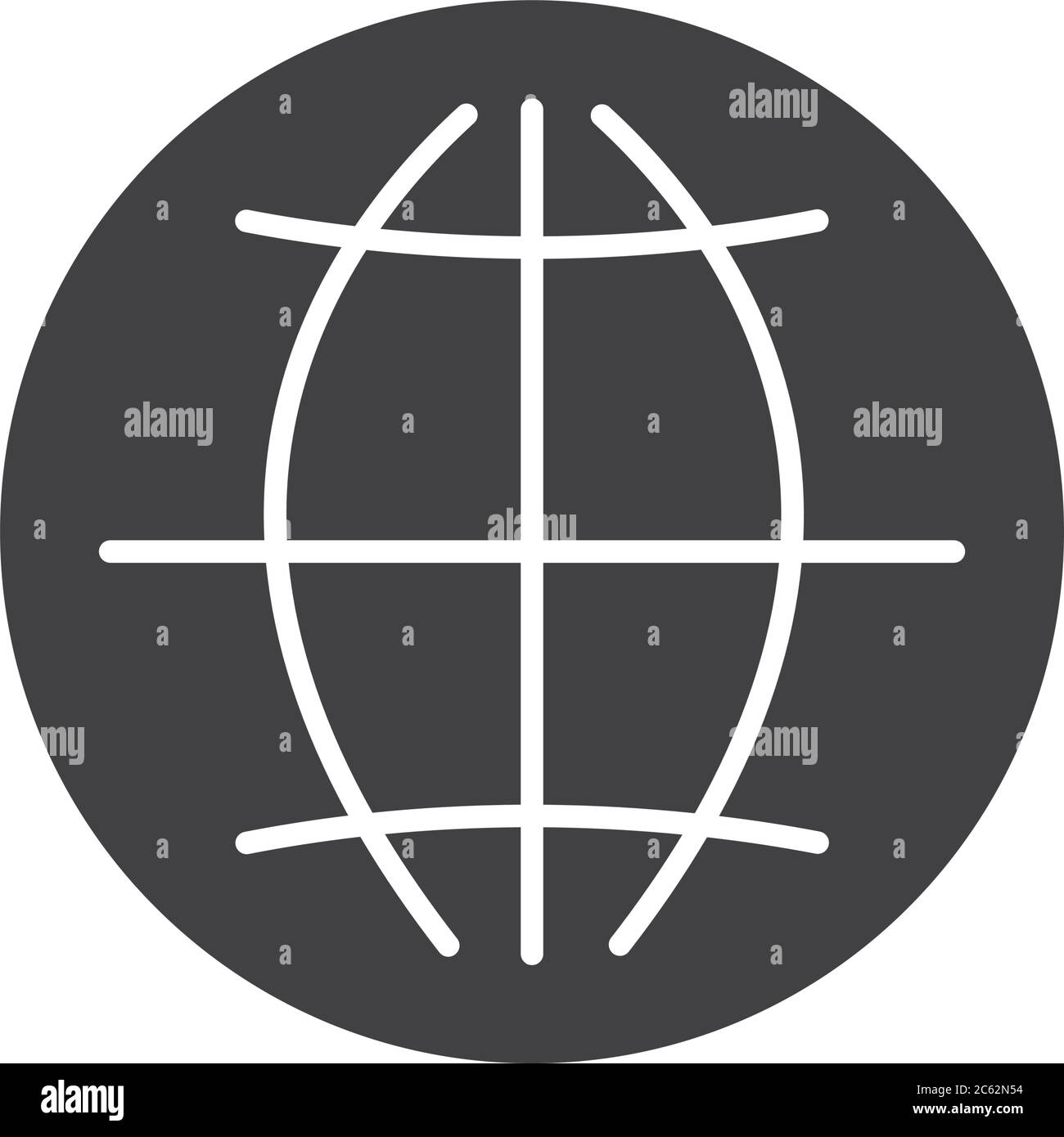 global connect icon over white background, silhouette style, vector ...