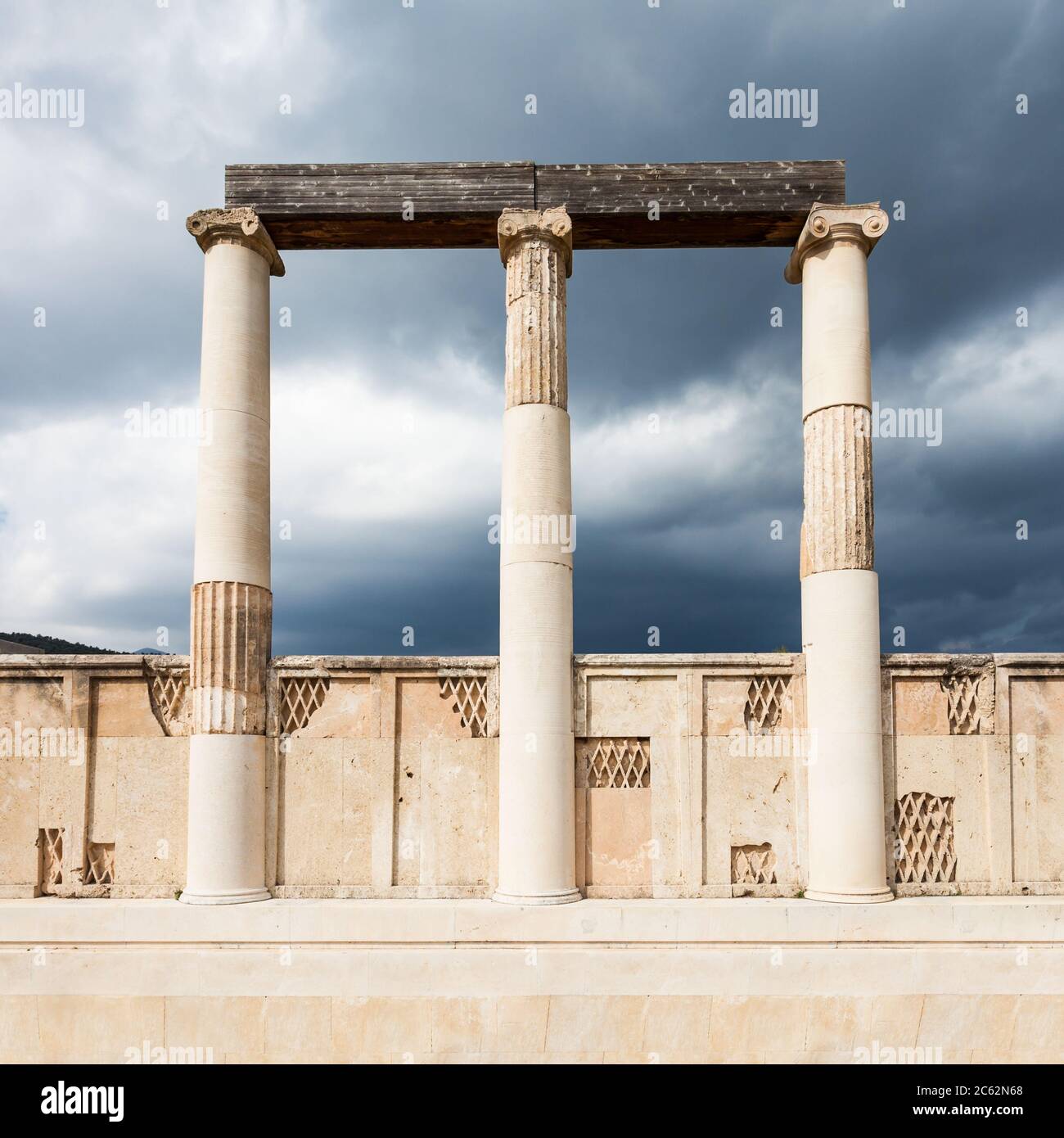 Abaton of Epidaurus at the sanctuary in Greece. Epidaurus is a ancient ...