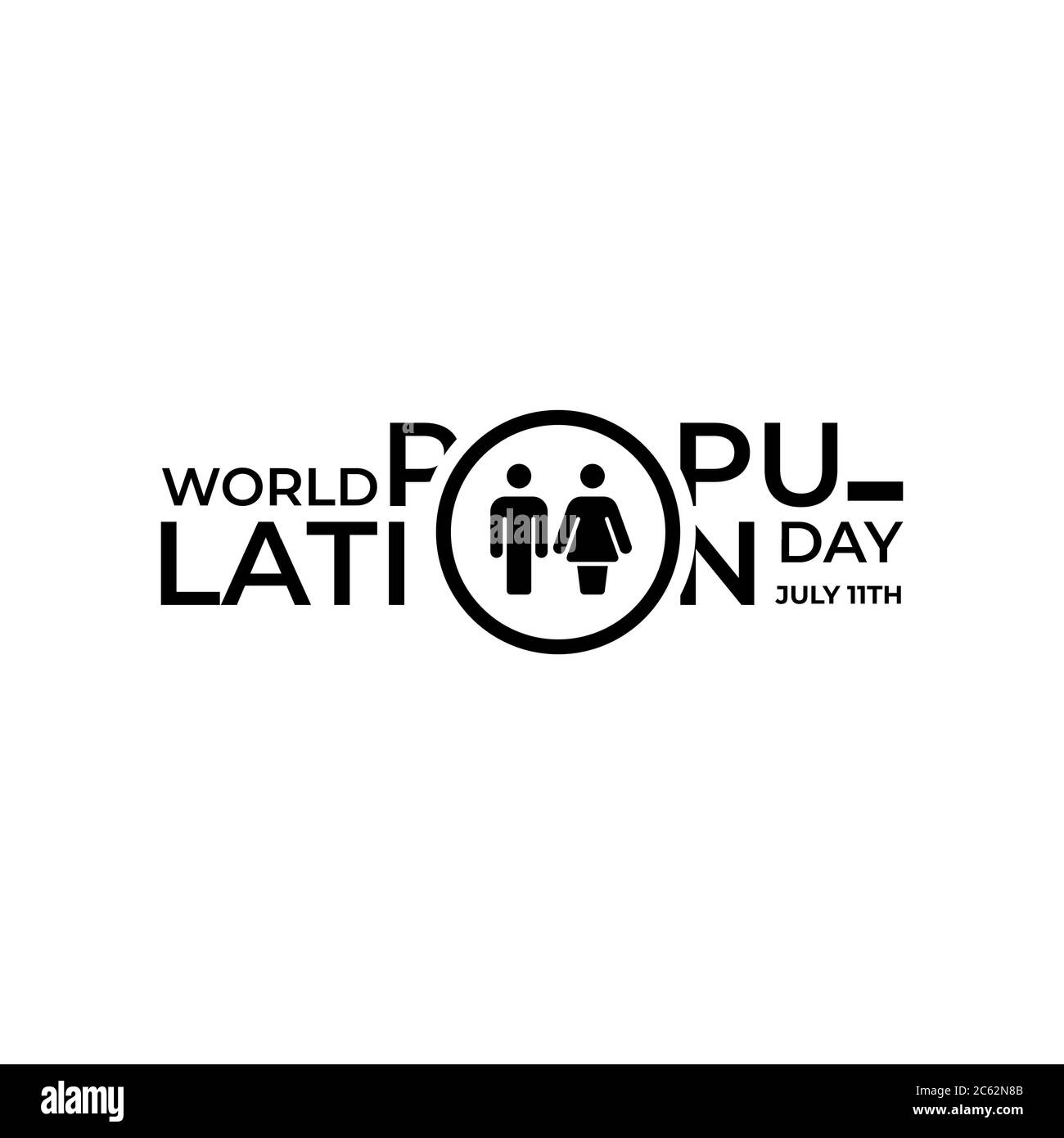 Design for World Population day Greeting-11 july. typography logo ...