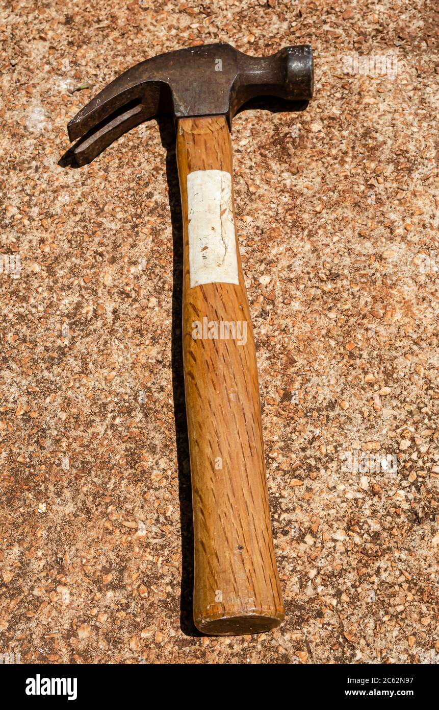 Isolated Hammer On Concrete Stock Photo - Alamy