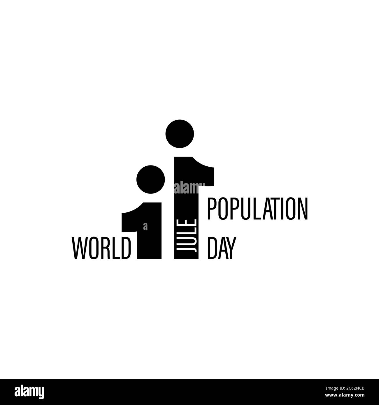 Design for World Population day Greeting-11 july. typography logo ...