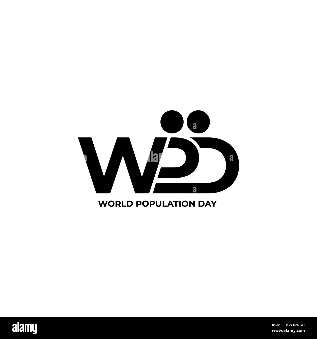 Design for World Population day Greeting-11 july. typography logo ...