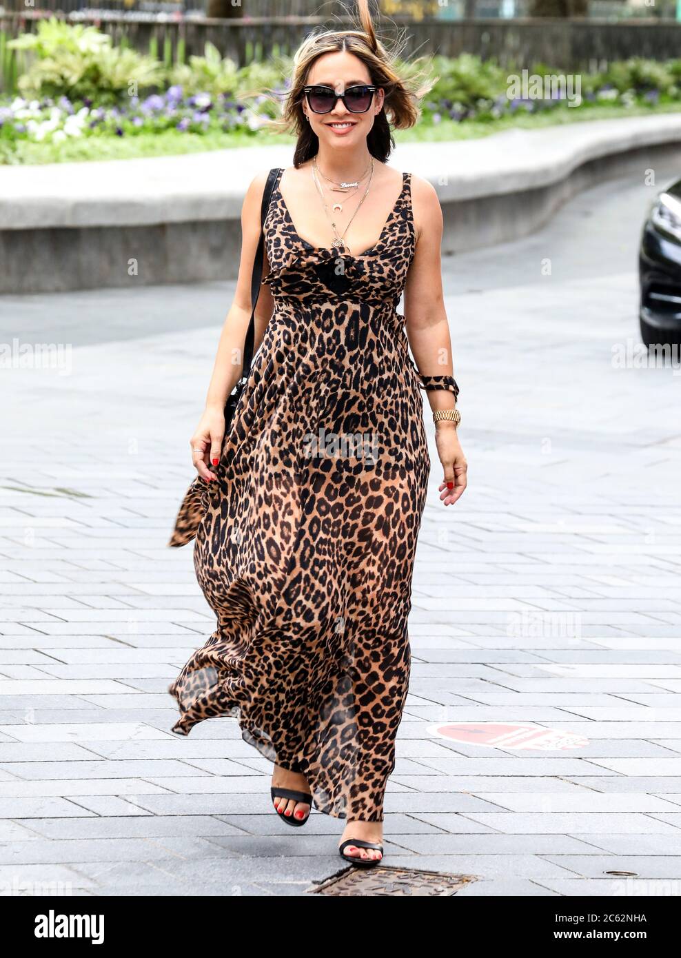 Myleene Klass arrives at The Global Radio Studios In London Stock Photo ...