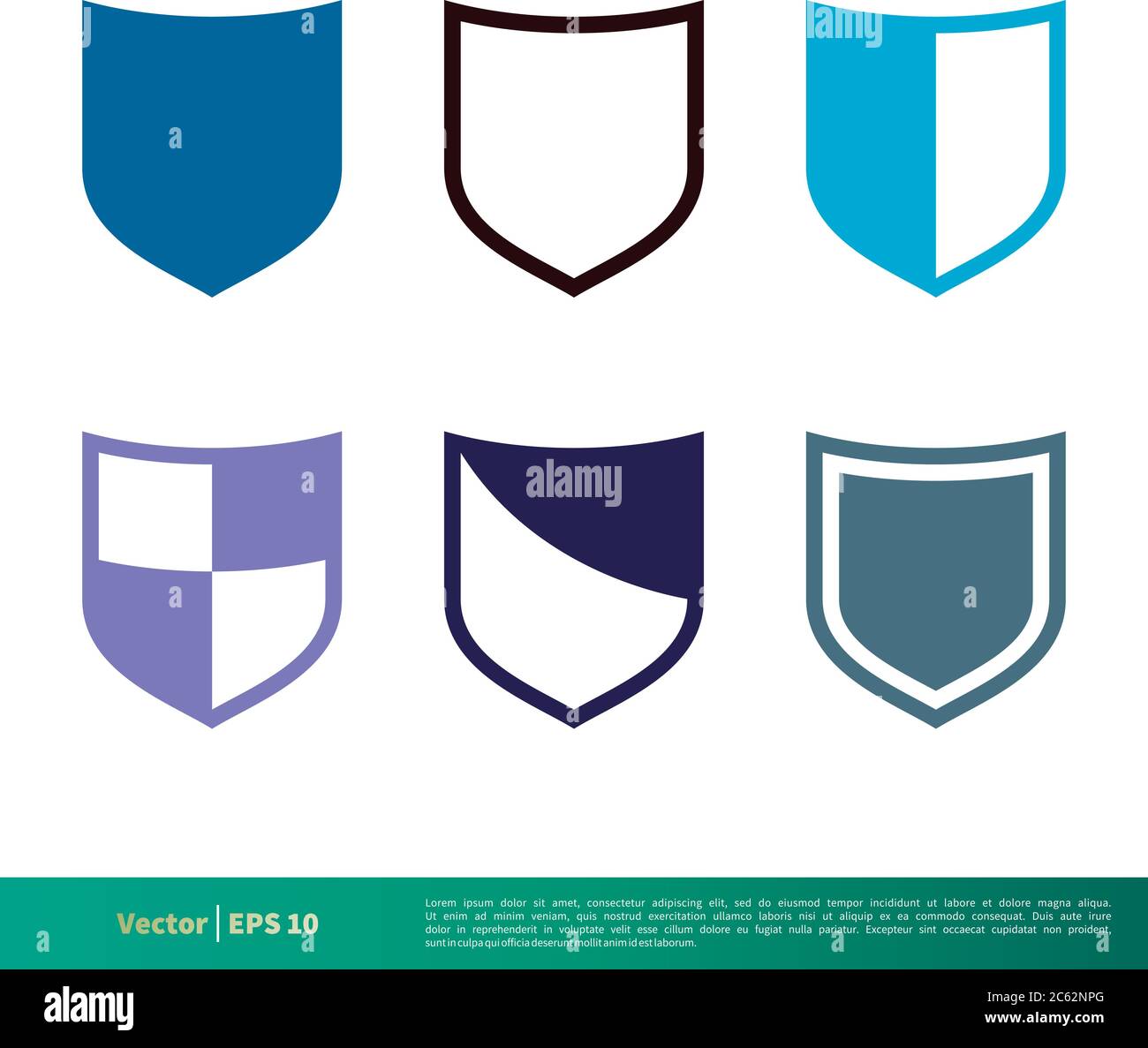 Set Colorful Shield Icon Vector Logo Template Illustration Design ...