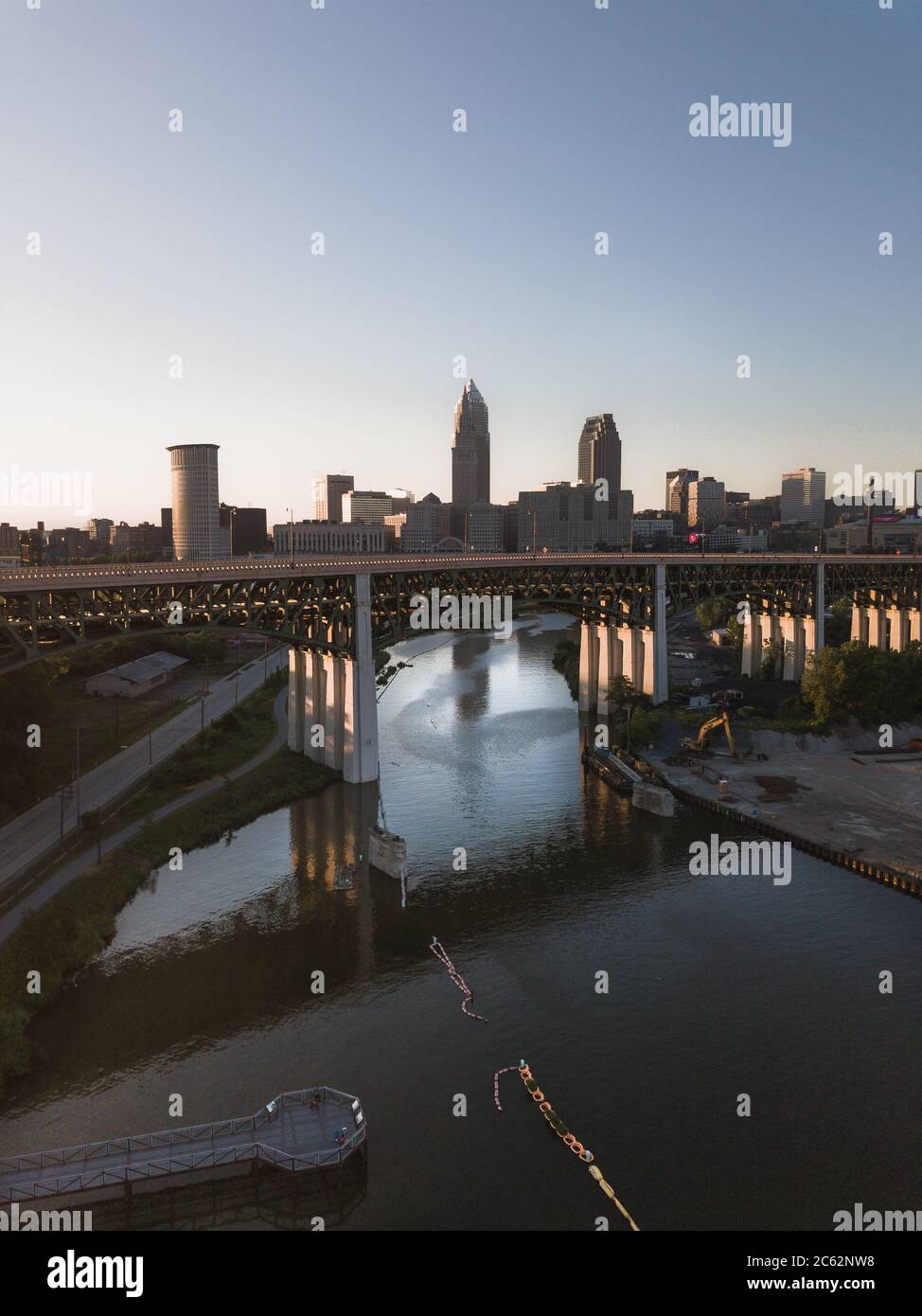 Aerial Drone Shot of Cleveland Ohio Skyline Stock Photo - Alamy