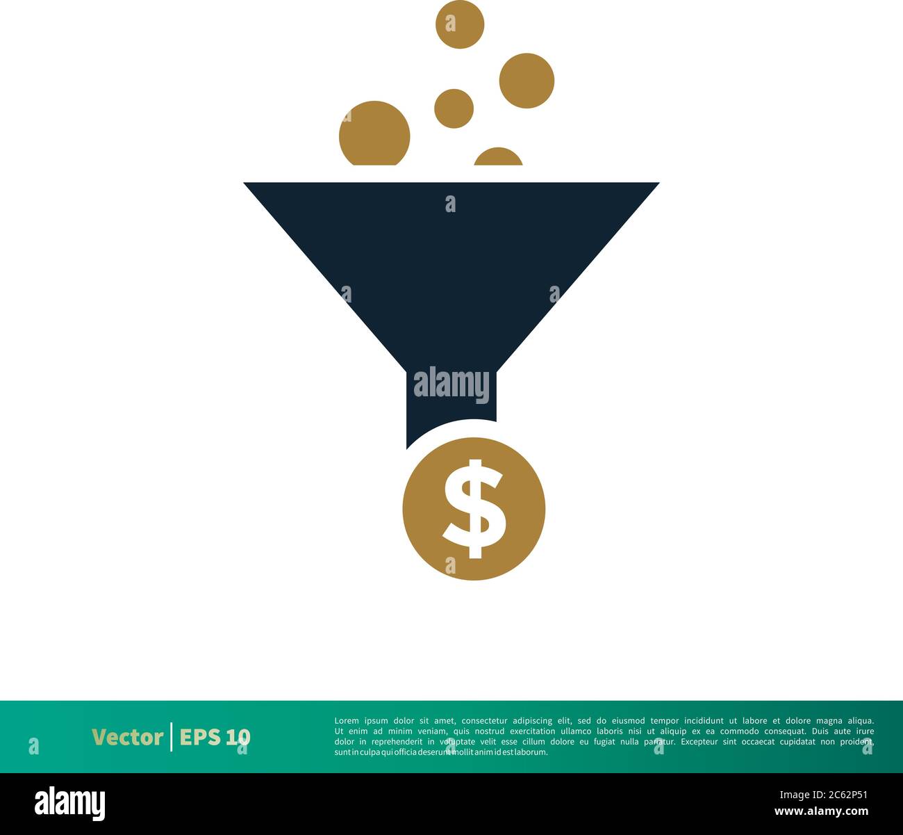 Funnel, Filter and Money Icon Vector Logo Template Illustration Design ...