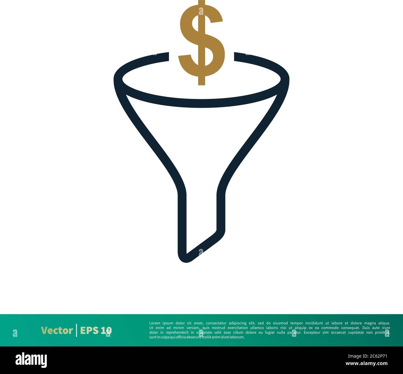 Funnel, Filter and Money Icon Vector Logo Template Illustration Design ...
