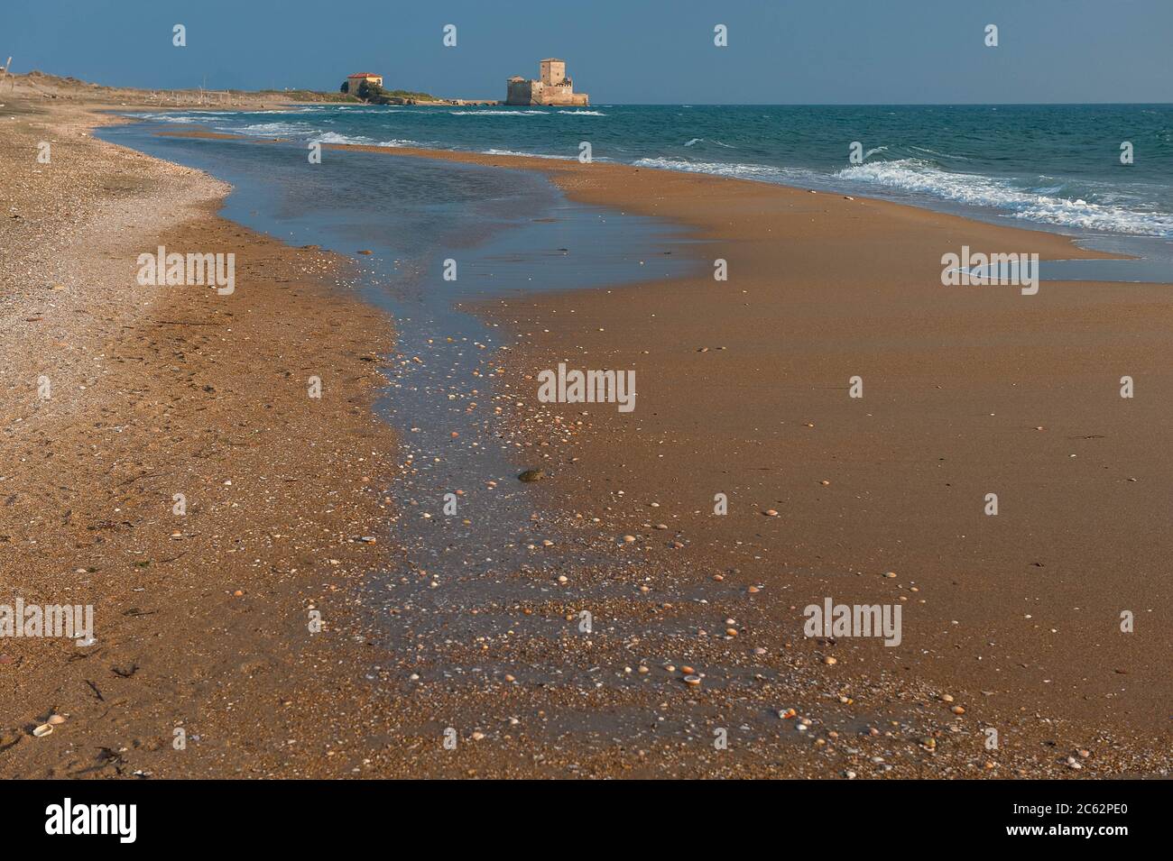 Nettuno, Roma, 06/09/2014: Torre Astura Beach Stock Photo - Alamy