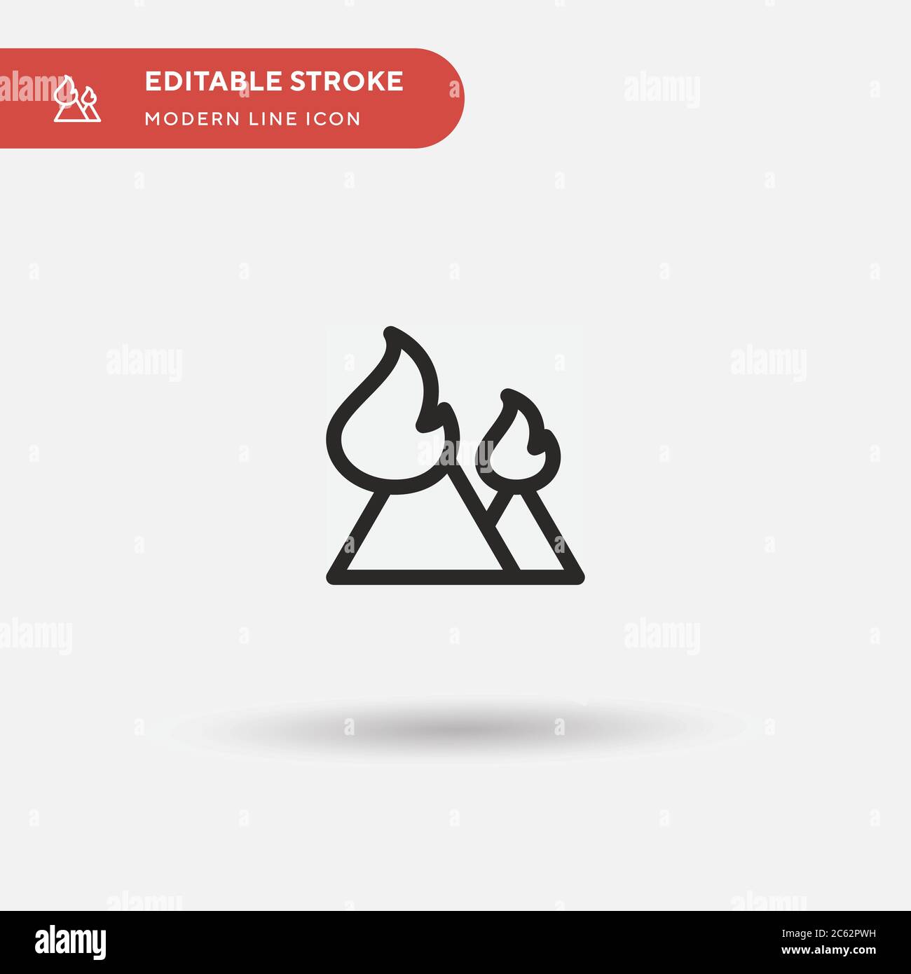 Forest Fire Simple vector icon. Illustration symbol design template for ...