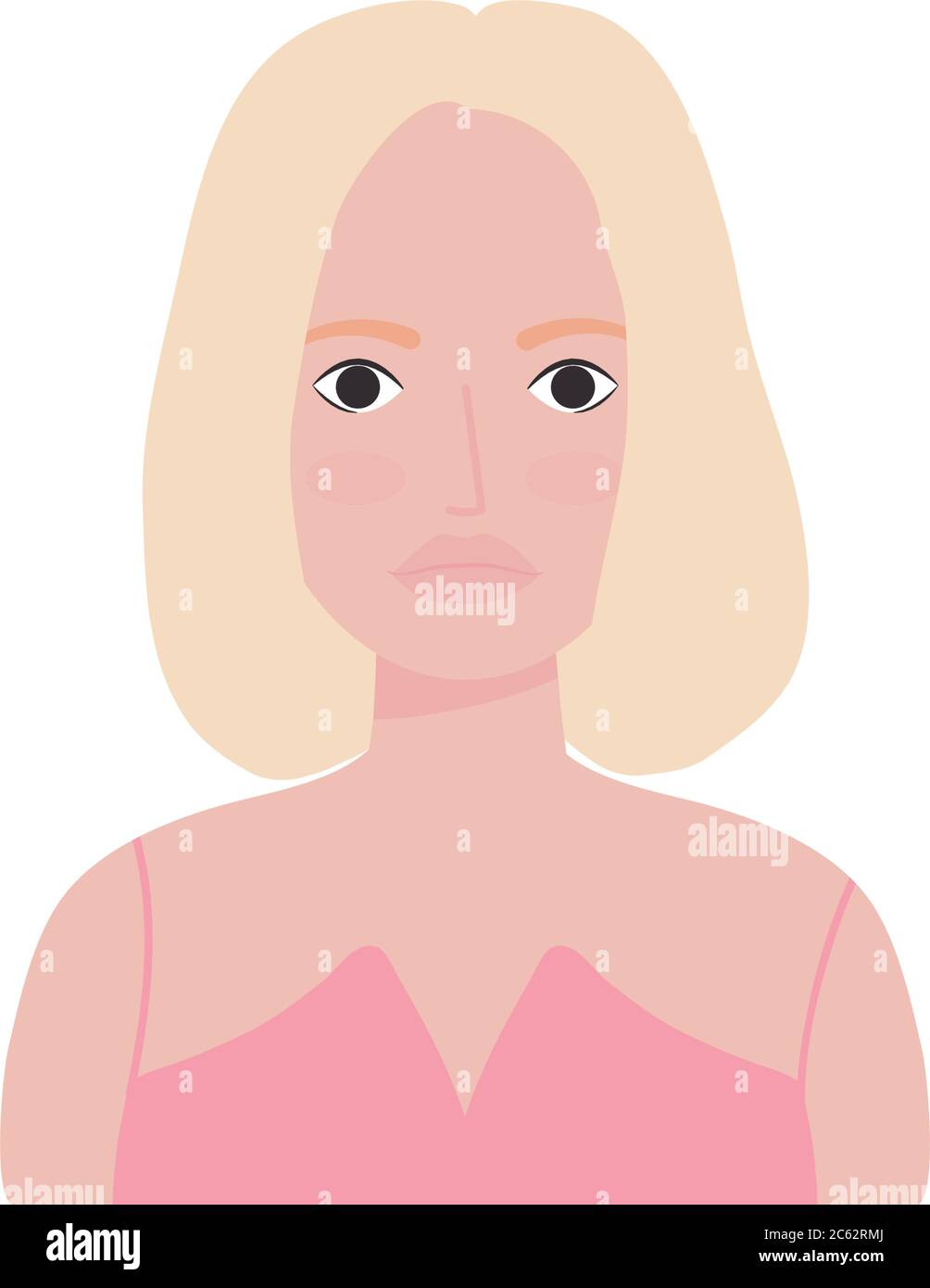 avatar blonde woman icon over white background, flat style, vector ...