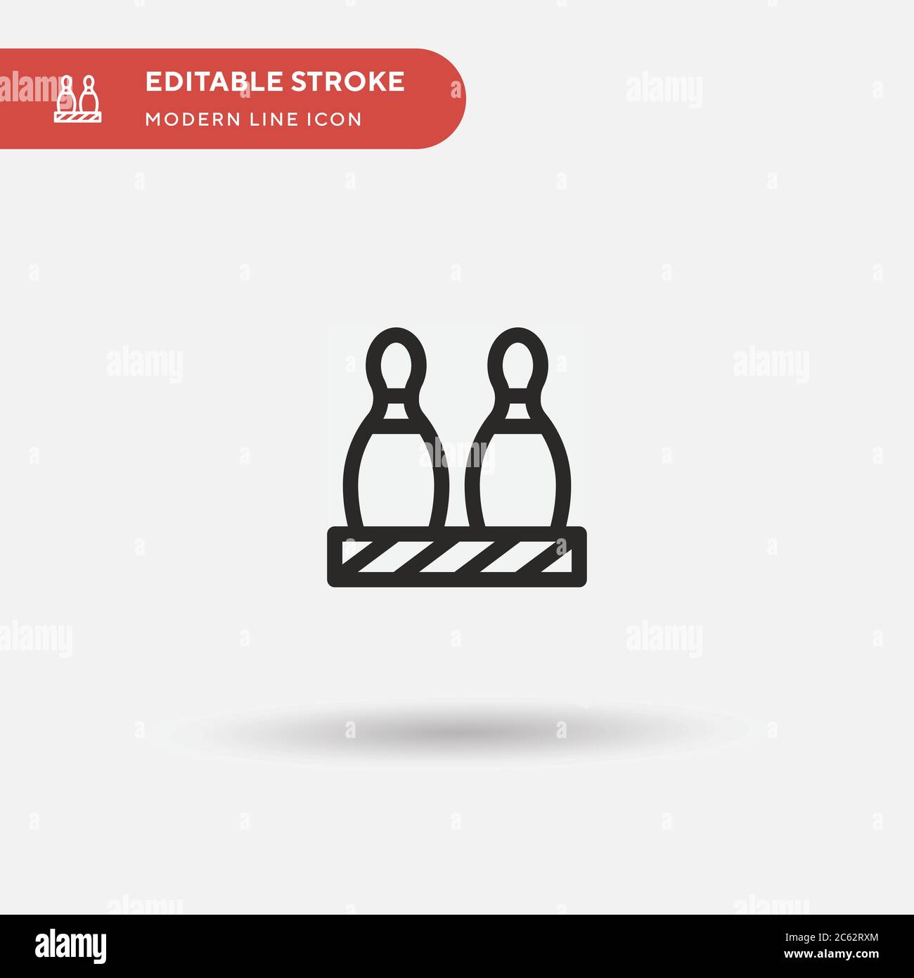 Bowling Pins Simple vector icon. Illustration symbol design template ...