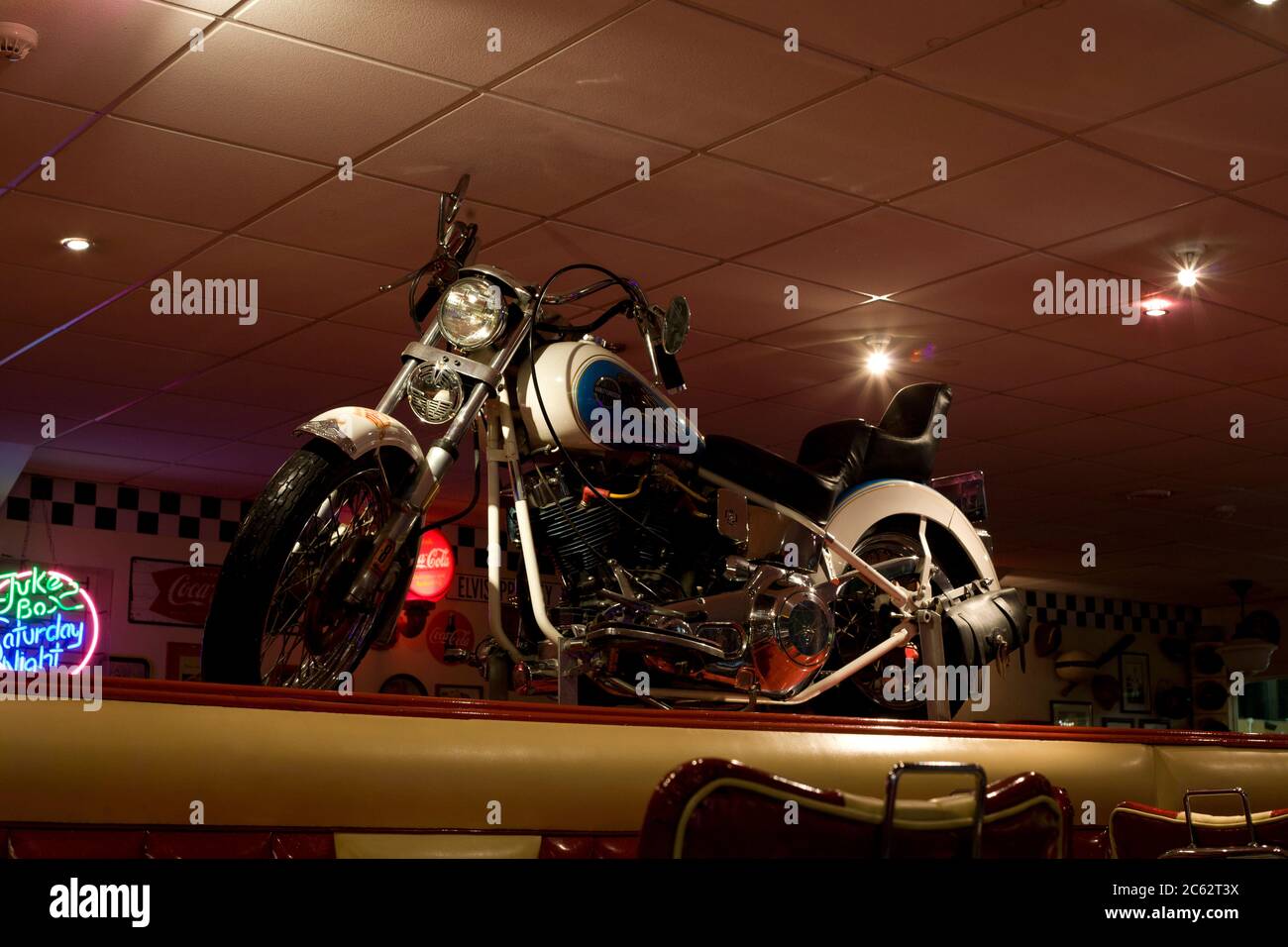 American 50's style diner, closed, empty, 1950's, retro, rock and roll ...