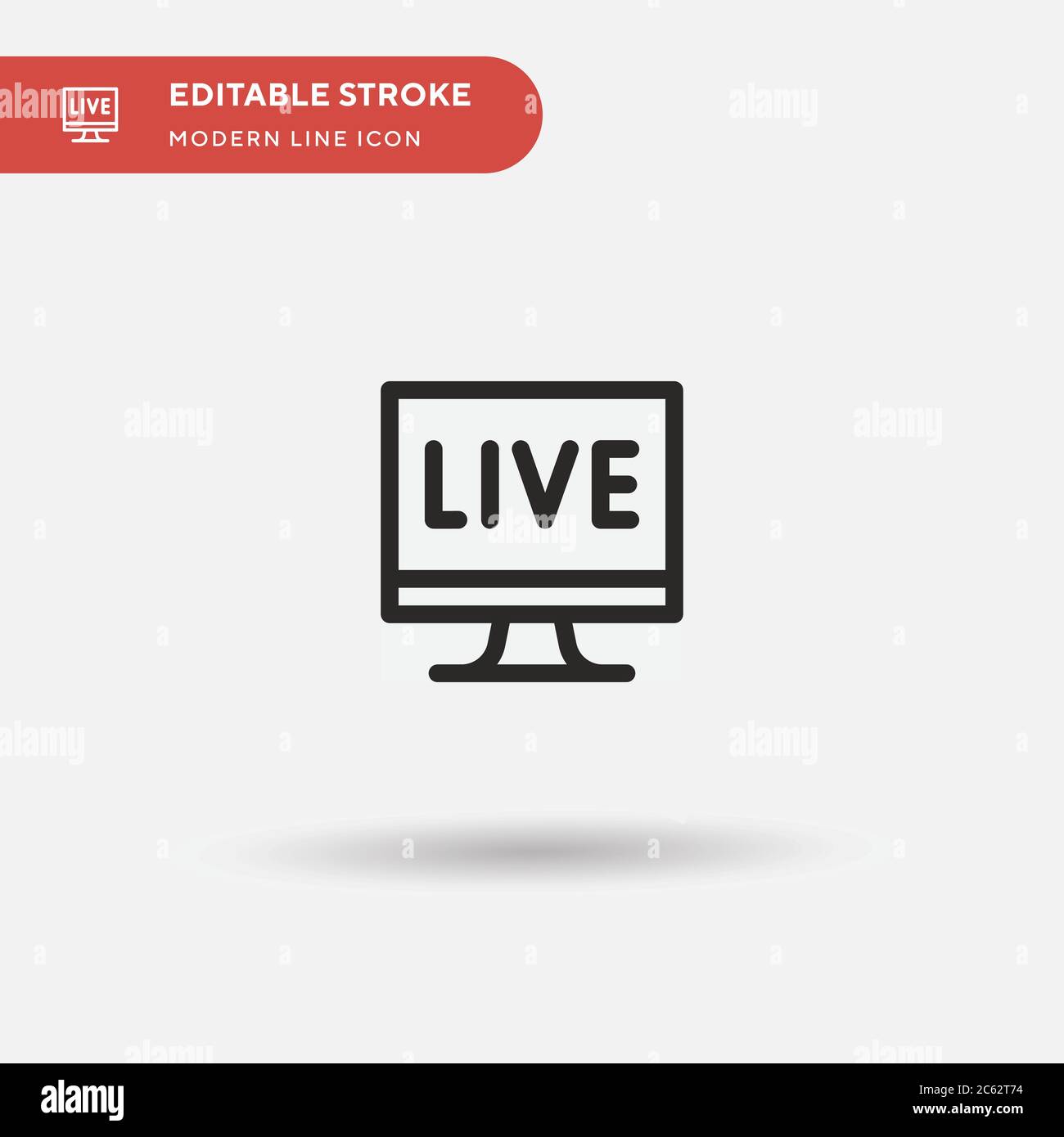 Live News Simple vector icon. Illustration symbol design template for ...