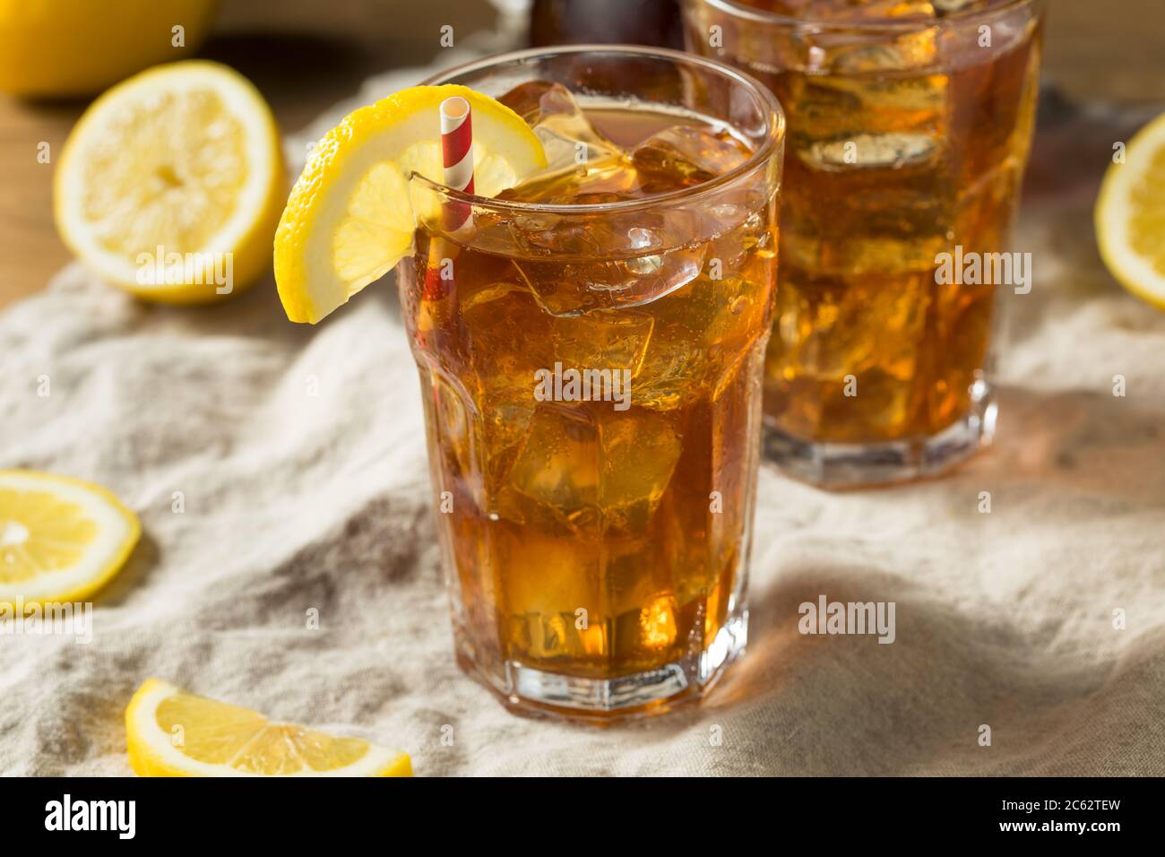 Sweet Refreshing Cold Iced Tea with Lemon Stock Photo - Alamy