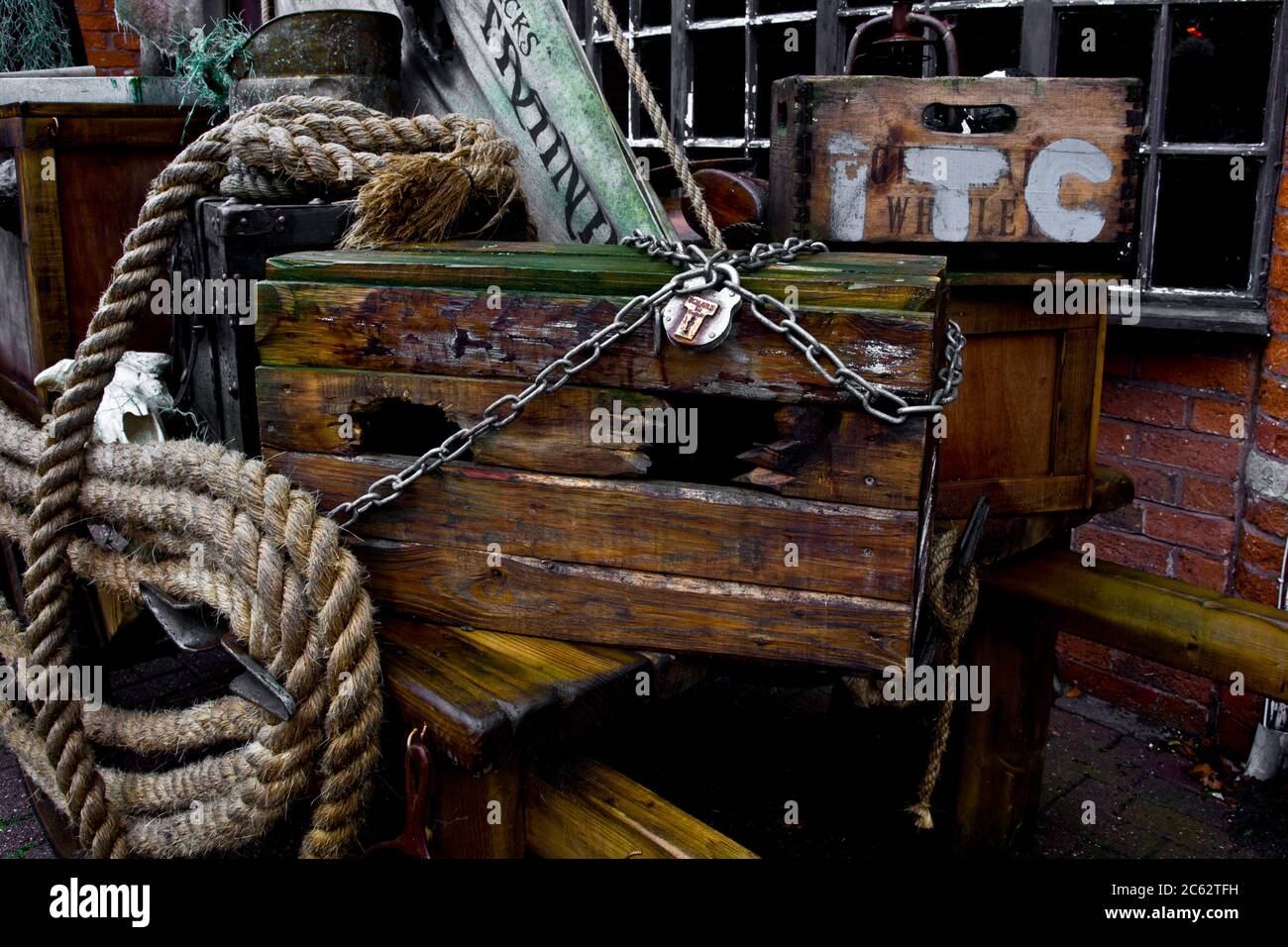 Pirate chest, a pirates bounty, a pirates booty, treasure chest, rope ...