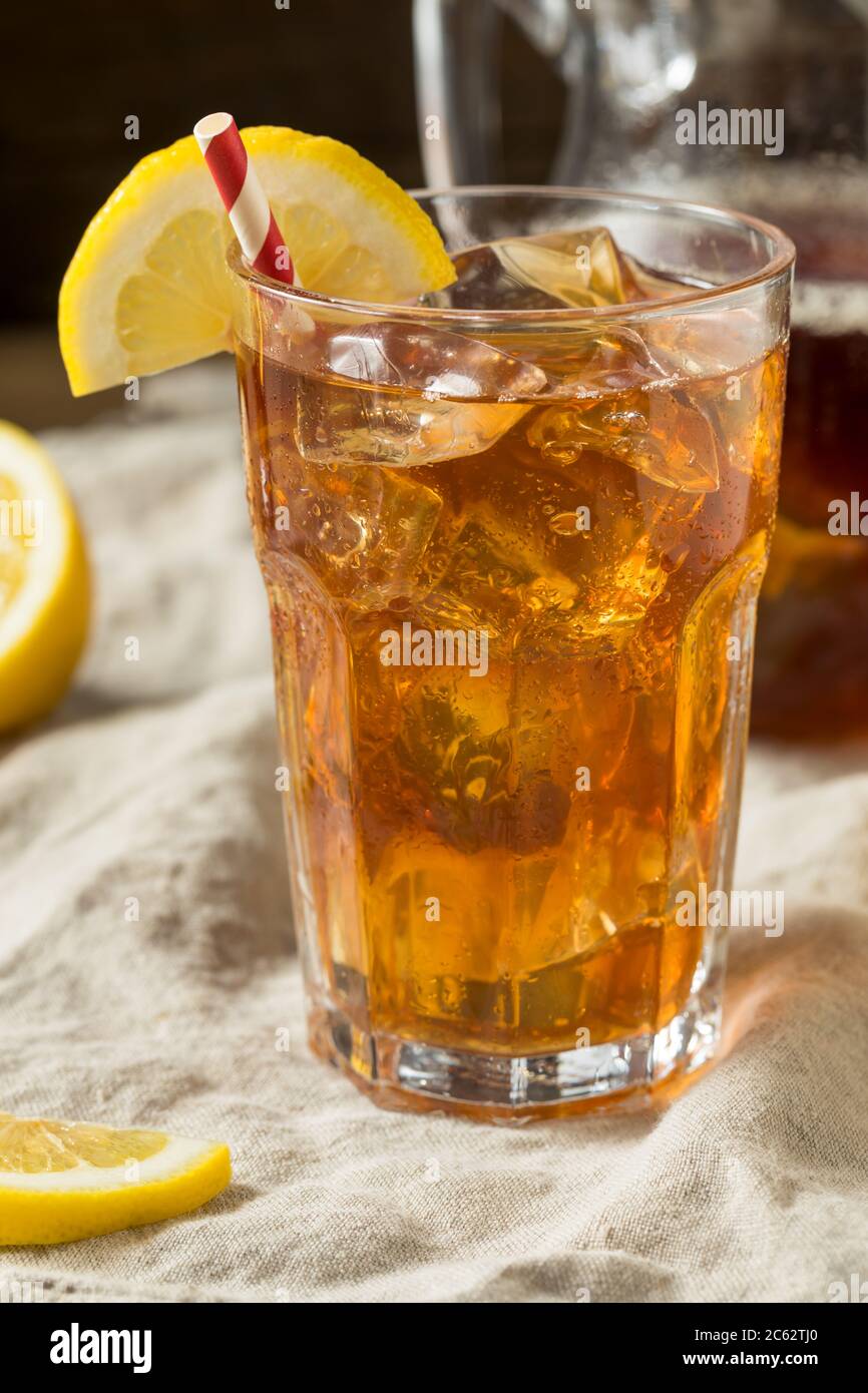 Sweet Refreshing Cold Iced Tea with Lemon Stock Photo - Alamy