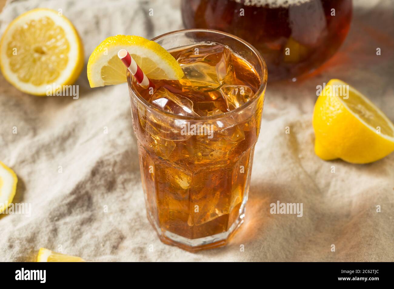 Sweet Refreshing Cold Iced Tea with Lemon Stock Photo - Alamy