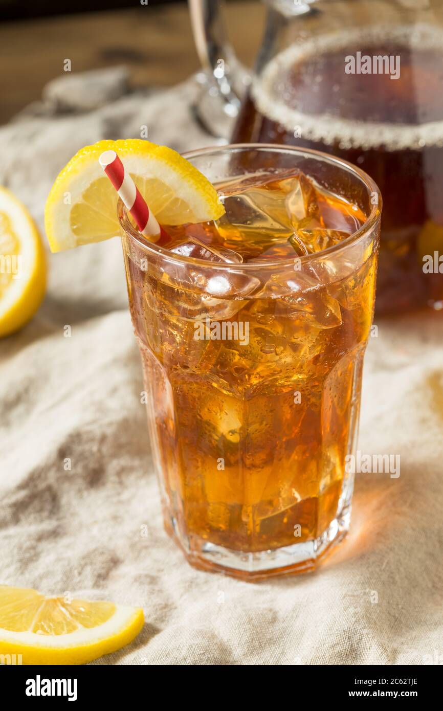 Sweet Refreshing Cold Iced Tea with Lemon Stock Photo - Alamy