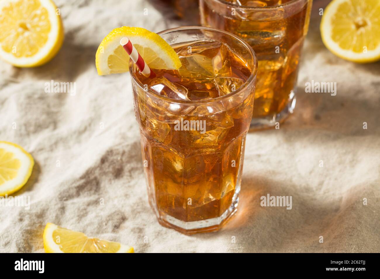 Sweet Refreshing Cold Iced Tea with Lemon Stock Photo - Alamy